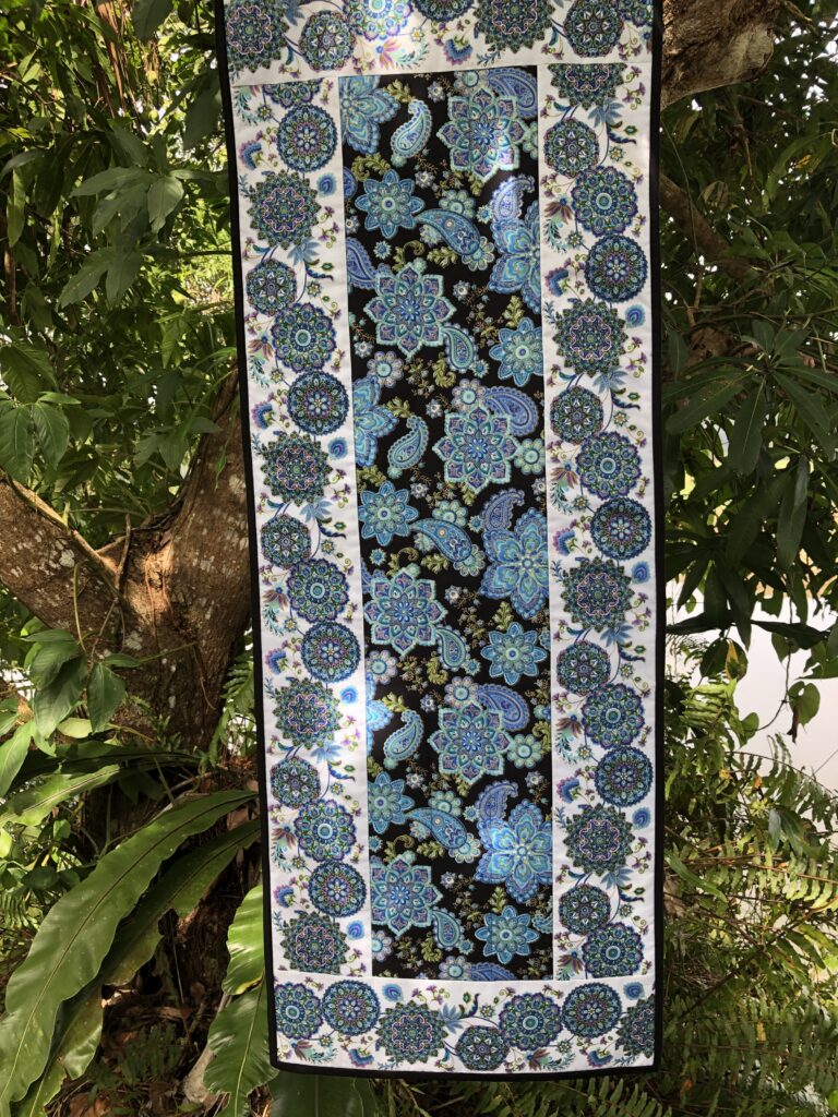 Blue Pattern White Edge Table Runners - Patch & Co