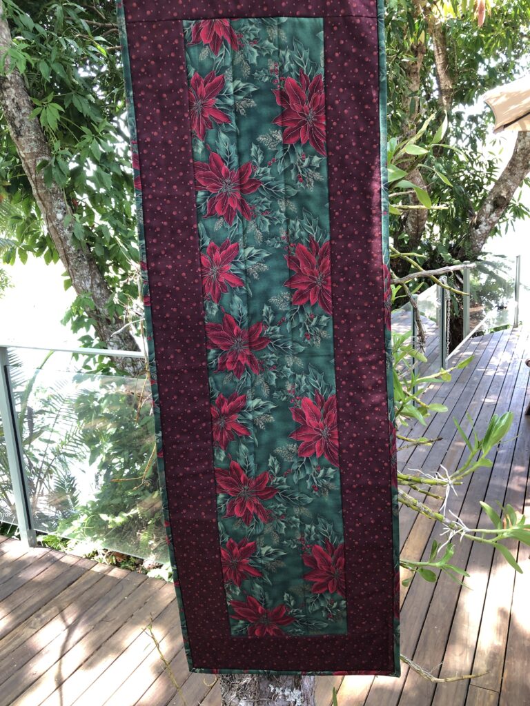 Poinsettia (Dark Green) Table Runner - Patch & Co