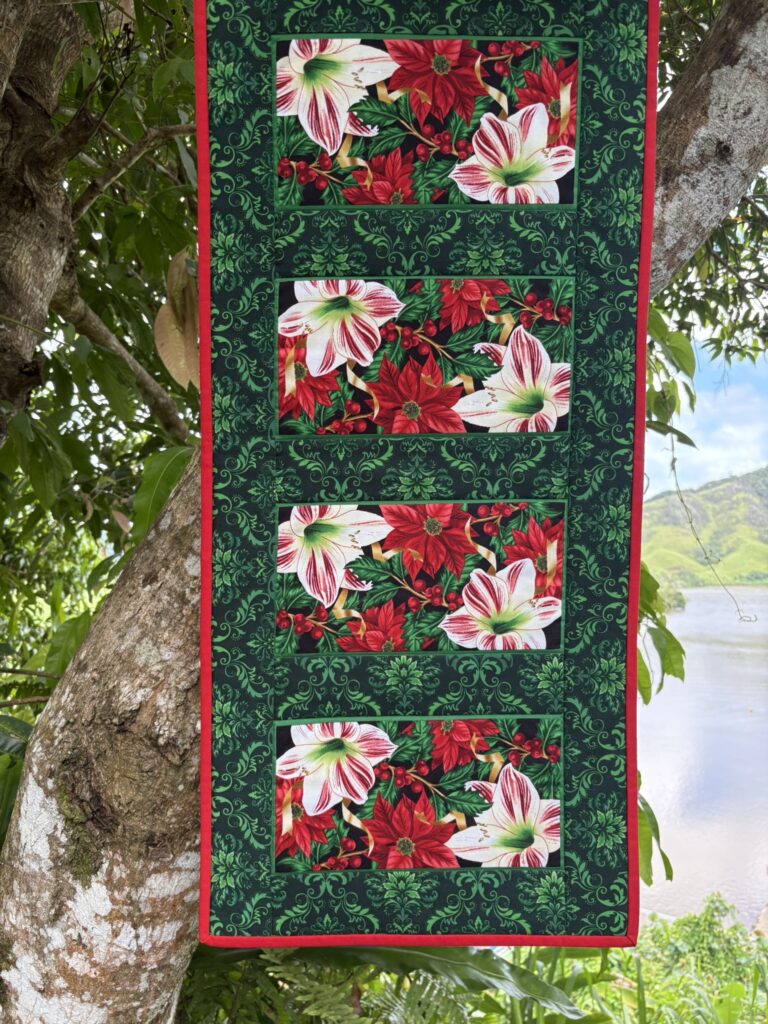 Green Poinsettia Table Runner - Patch & Co
